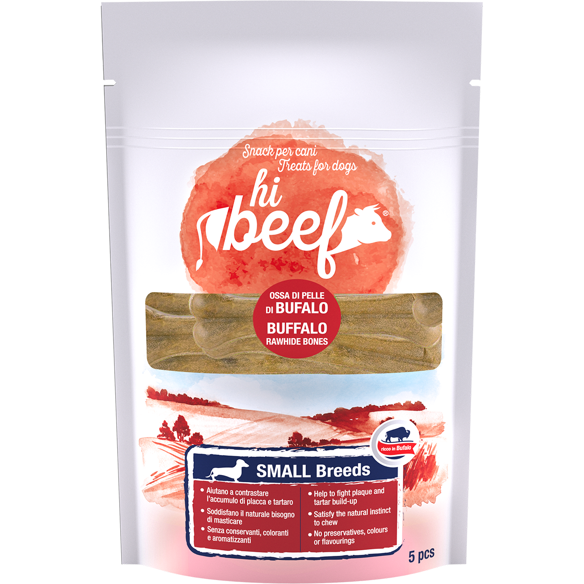 Hi Beef Snack Dog Osso Bufalo 5pz Small 75G - Hi