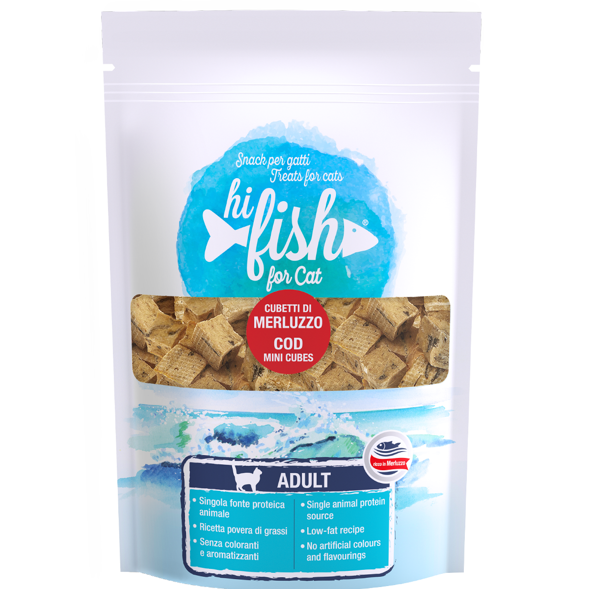 Hi Fish Cat Snack Cubetti di Merluzzo 40G - Hi
